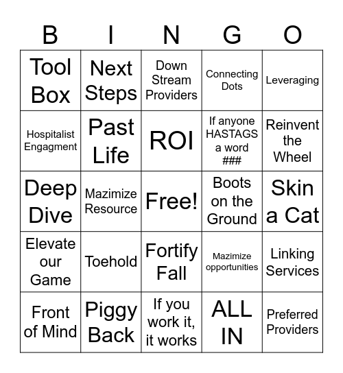 Buzz Word Bingo!! Bingo Card