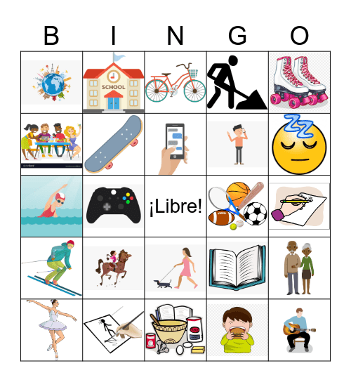 Las actividades Bingo Card