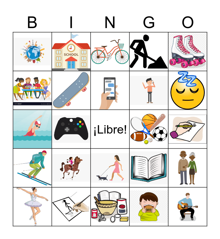 Las actividades Bingo Card