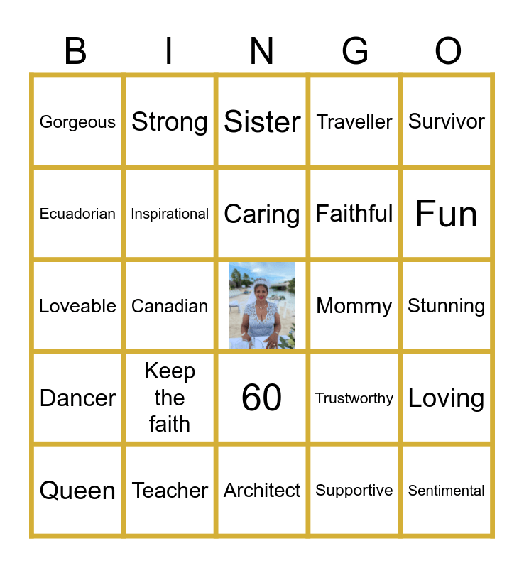 Maria's 60th Birthday Bingo Card