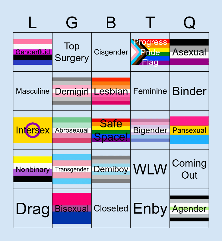LGBTQ+ Bingo Card