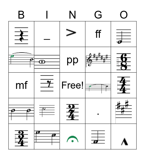 Music Bingo Card