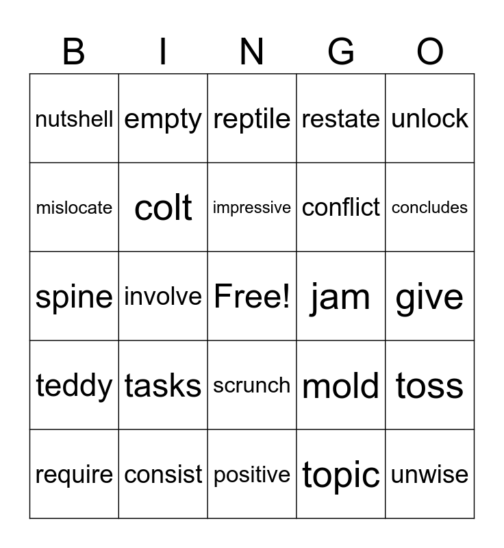 Wilson Steps 1-5 Review Bingo Card