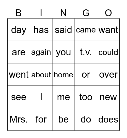 32 Bingo Card