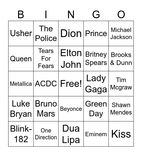Singo Bingo Card