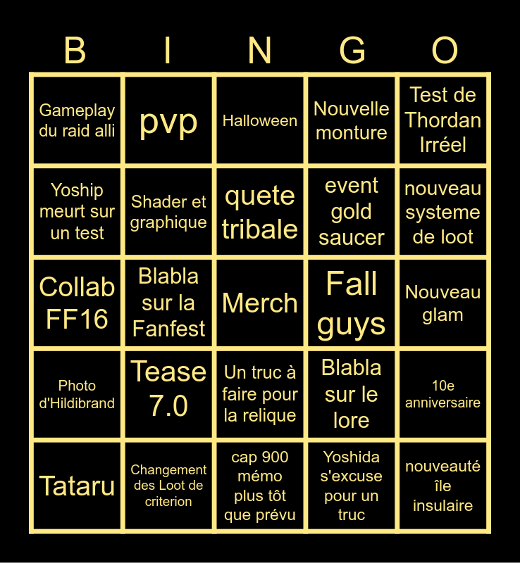 Tokyo Game Show Bingo Card