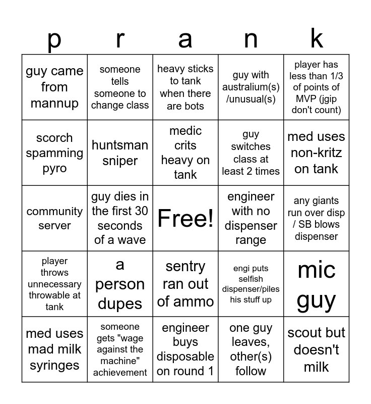 Untitled Bingo of Corn Eaters Bingo Card