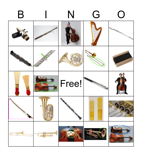 Brass/Woodwind BINGO Card