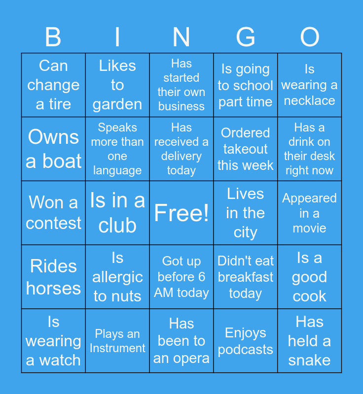 Customer Service Appreciation Week - Get to Know your Coworkers! Bingo Card