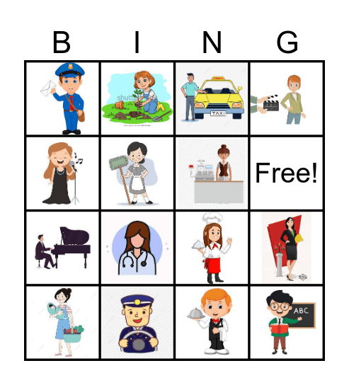 Las profesiones Bingo Card