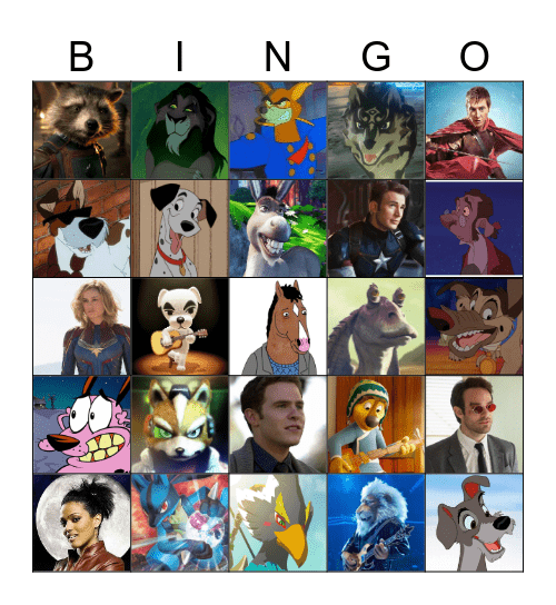 Favorite Character Bingo Card