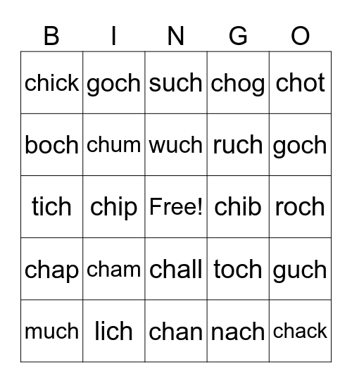 /ch/ Bingo Card