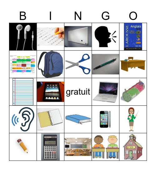 La salle de classe Bingo Card