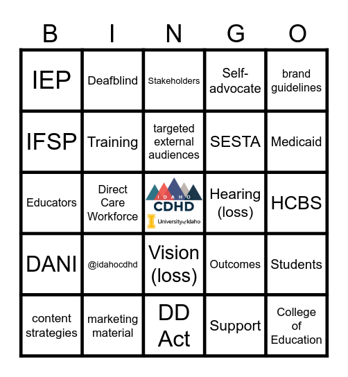 Center on Disabilities and Human Development Bingo Card