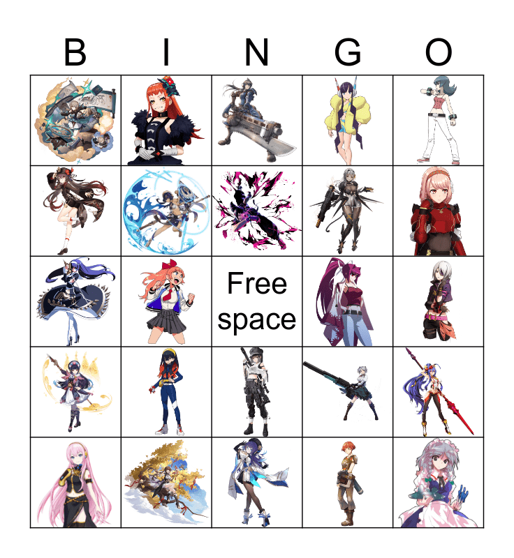 Favorite Characters Bingo Card