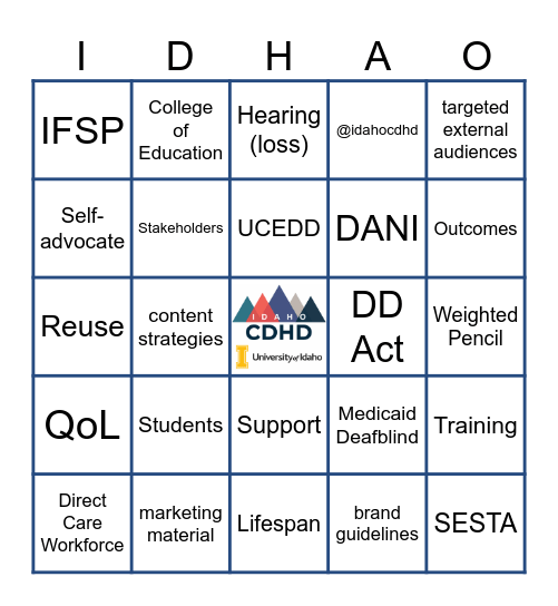 Center on Disabilities and Human Development Bingo Card