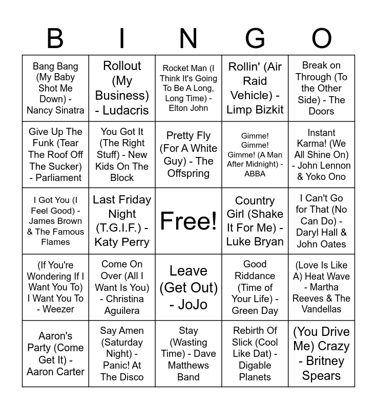 Parenthetically Speaking Bingo Card