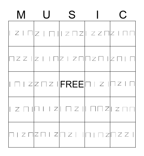 Ta Ti-Ti Z Bingo Card