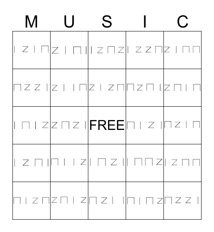 Ta Ti-Ti Z Bingo Card