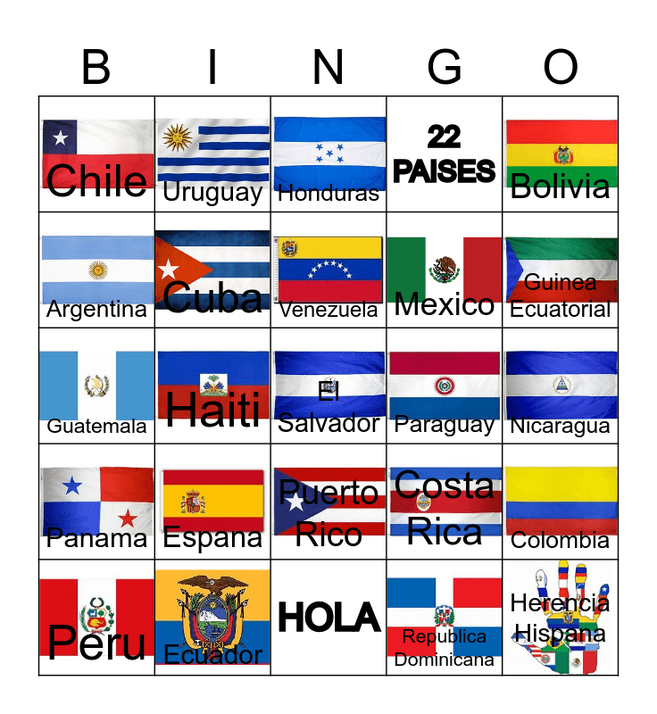 HISPANIC HERITAGE MONTH Bingo Card