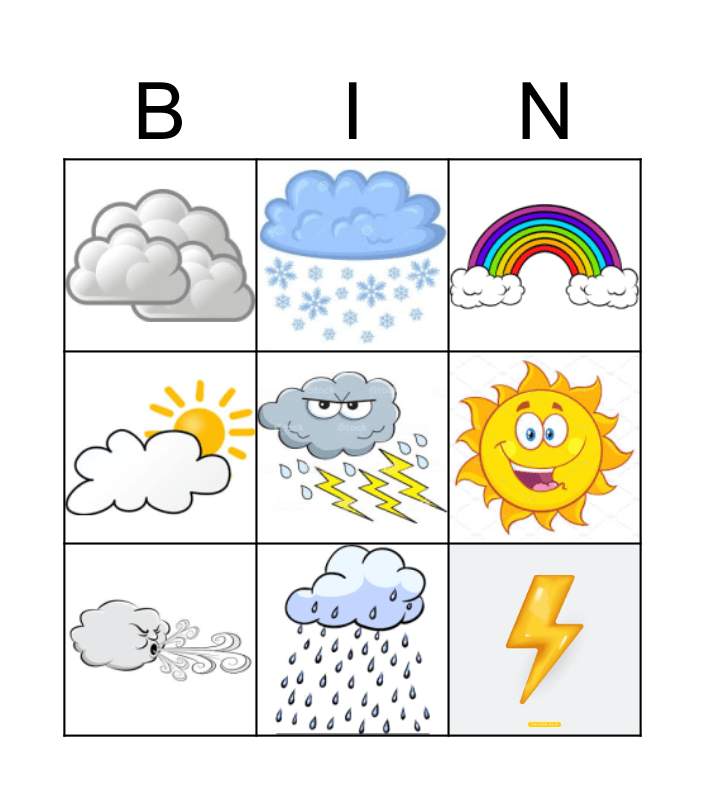 LA MÉTÉO Bingo Card