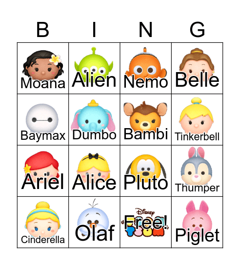 TSUM TSUM Bingo Card