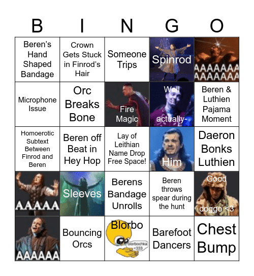 Lay of Leithian Bingo Card