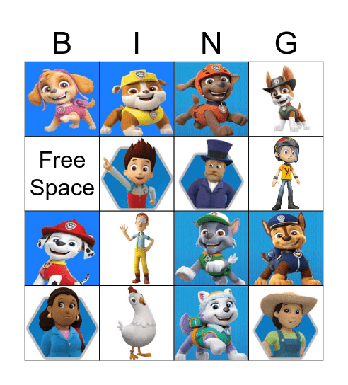 Paw Patrol BINGO! Bingo Card