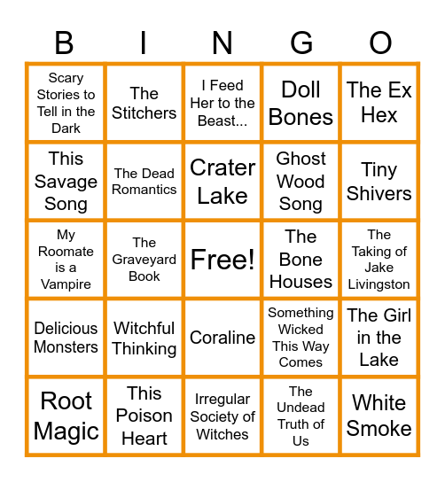 Spooky Season Books Bingo Card