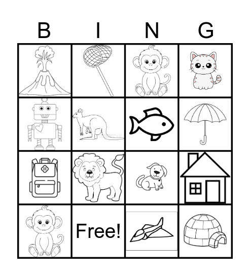 Beginning Sounds Bingo Card