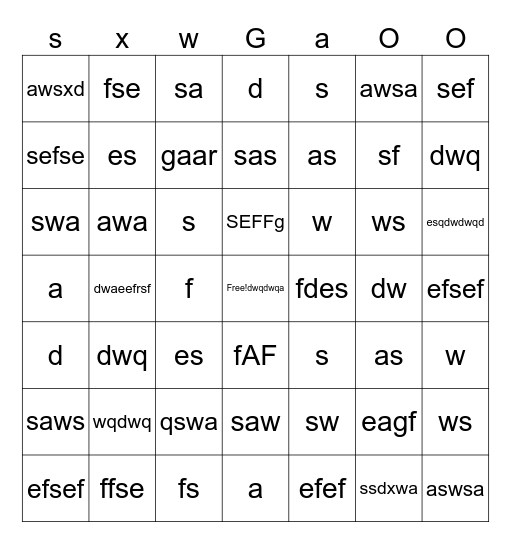 Untiwqdsqadadawdingowadwdwad Bingo Card