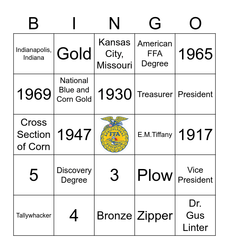 FFA BINGO Card