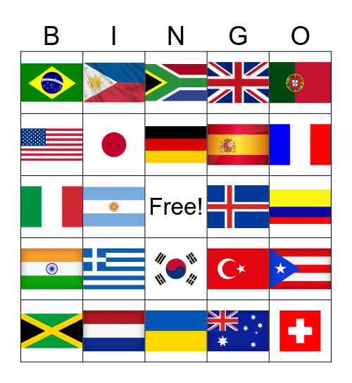 Flag Bingo Card