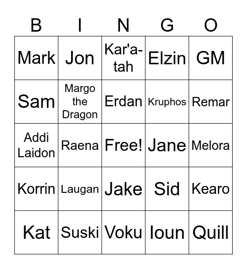 [EXAMPLE] Shayurna Bingo Card