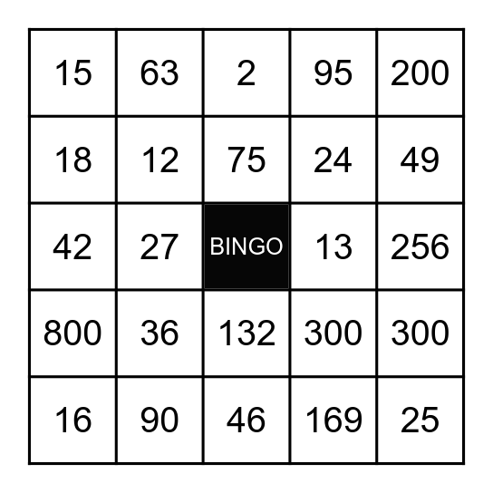 BINGO DAS OPERAÇÕES Bingo Card