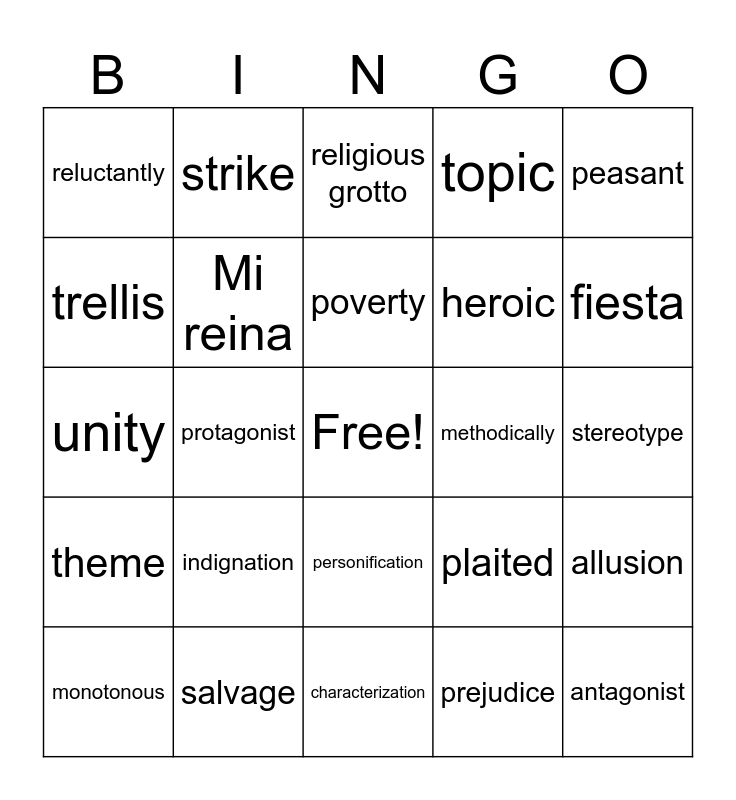 Esperanza Bingo Card
