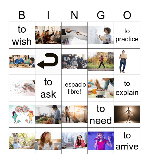 Actividades- verbos de -AR Bingo Card