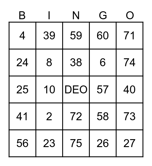 MONALIZA OFFICIAL LOCCA Bingo Card