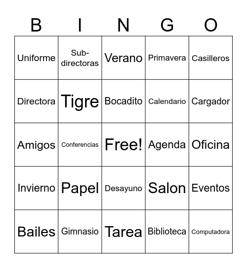 Hispanic Heritage Month Word Bingo Card