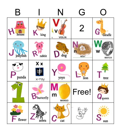 Consonants Bingo Card