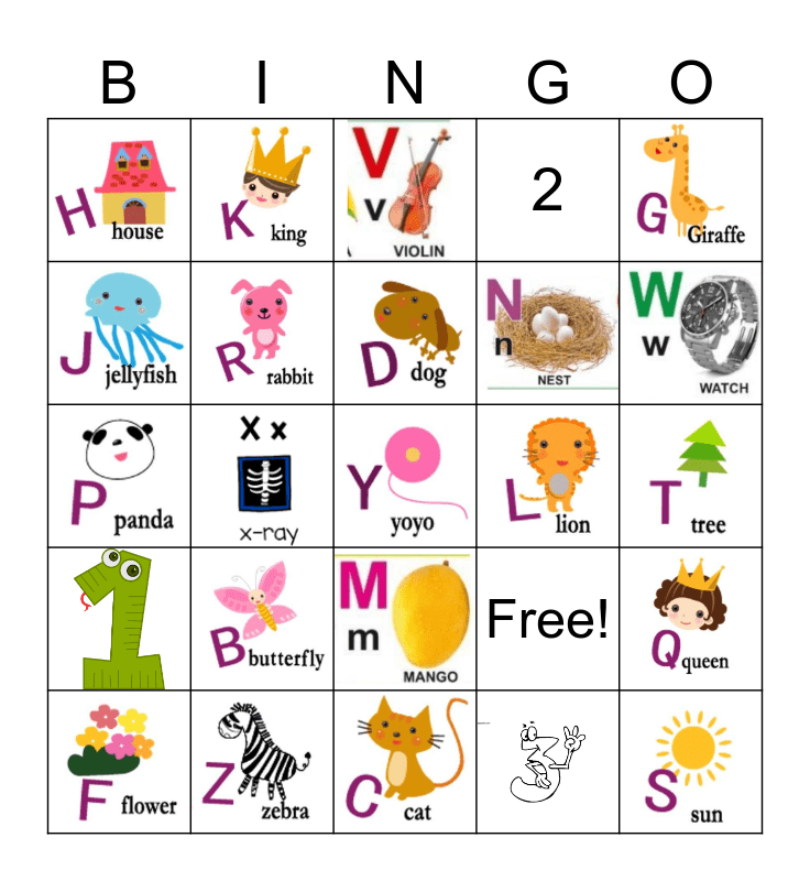Consonants Bingo Card