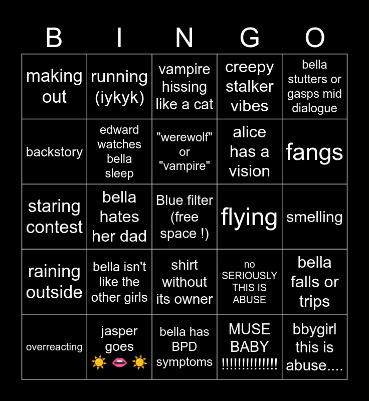 TWILIGHT BINGO Card