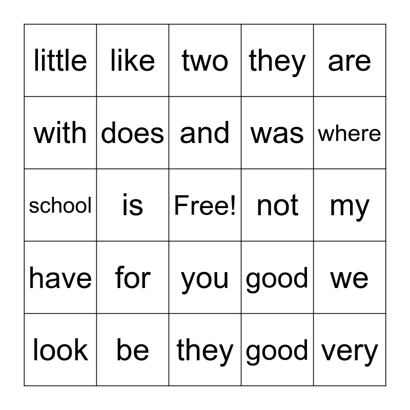Wonders K, Unit 1 and Unit 2 weeks 1 & 2 Bingo Card