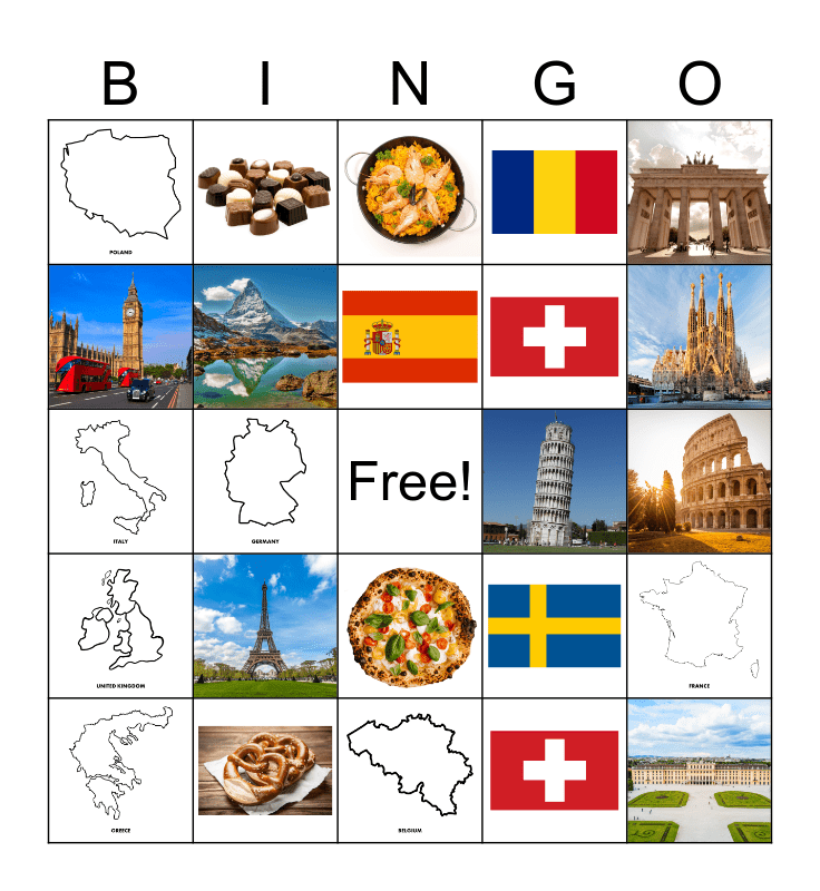 Europe Bingo Card