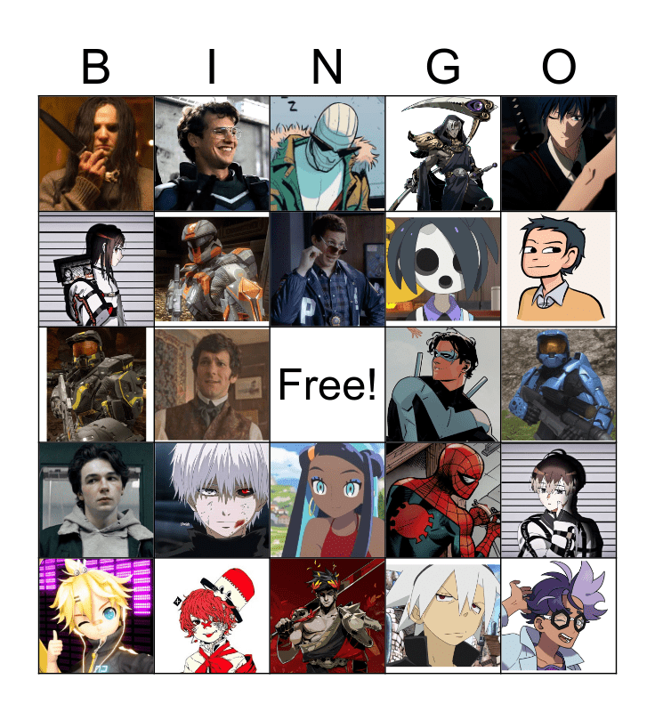favourite characters Bingo Card