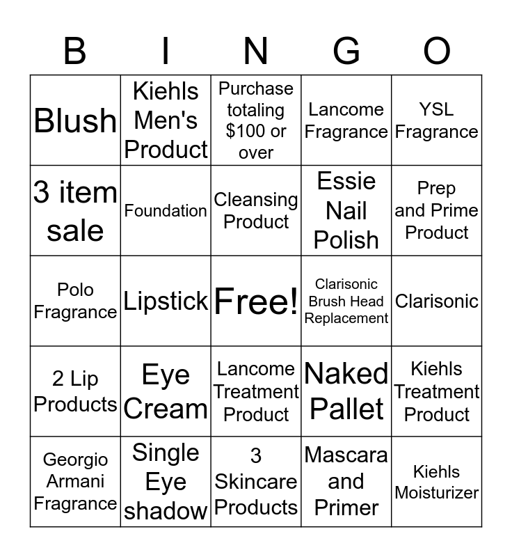 Luxury Beauty Store Friends and Family Bingo March18th-28th Bingo Card