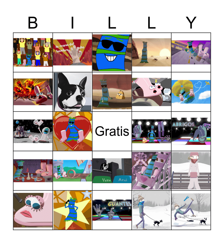 Billy y las Botas Bingo Card