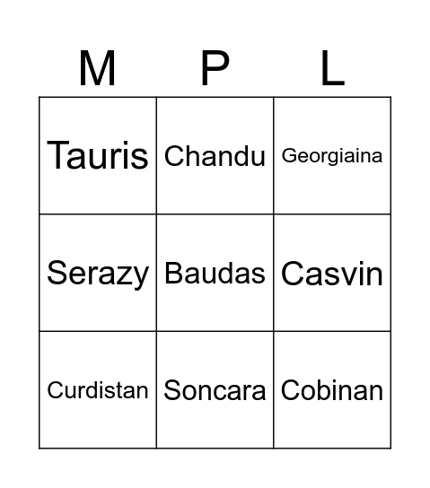Marco Polo Location Bingo Card