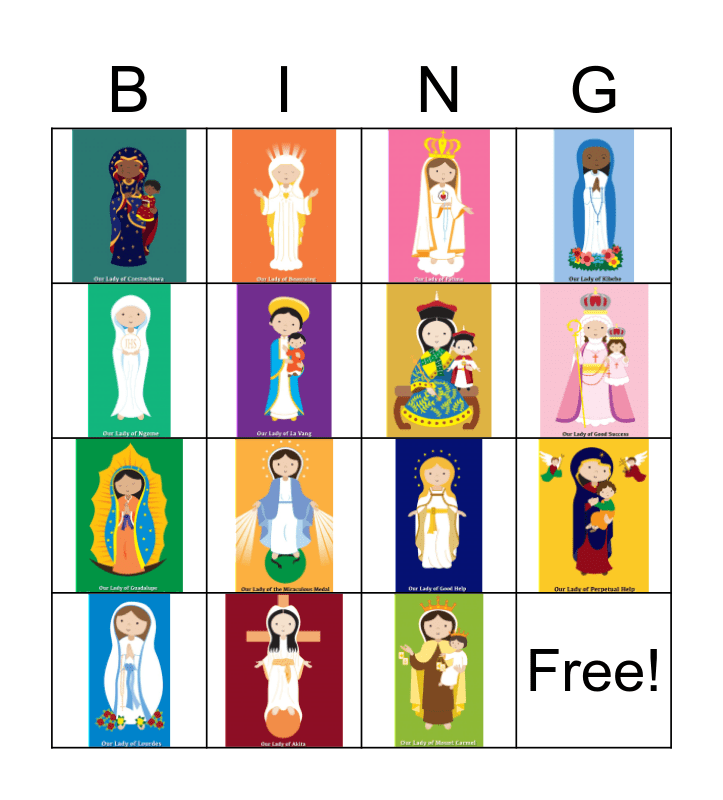 MARY Bingo Card
