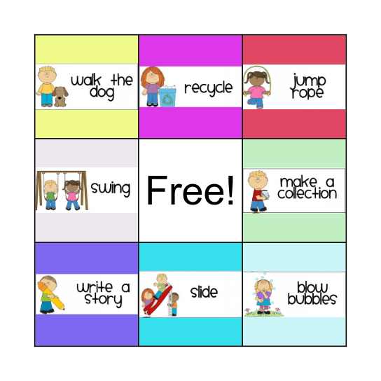Screen Free Bingo Card